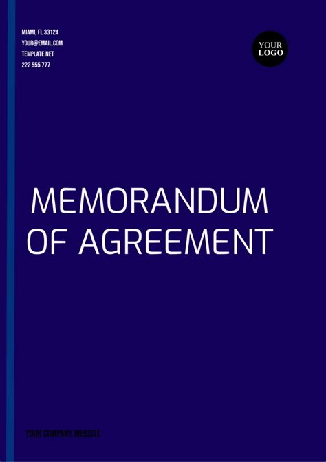 Free Memorandum Of Agreement Template Edit Online And Download