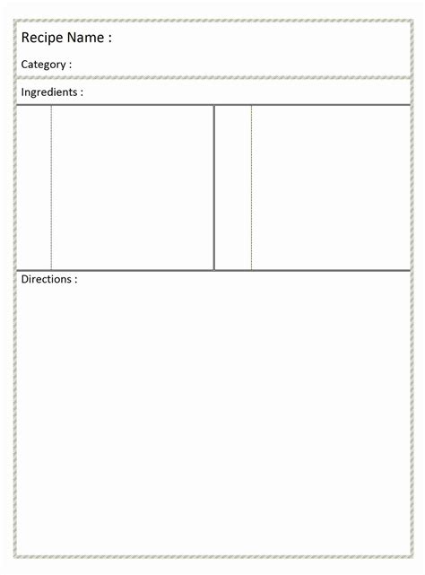 Recipe Card Template For Word Printables Templates Free