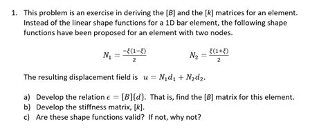 Solved This Problem Is An Exercise In Deriving The B And