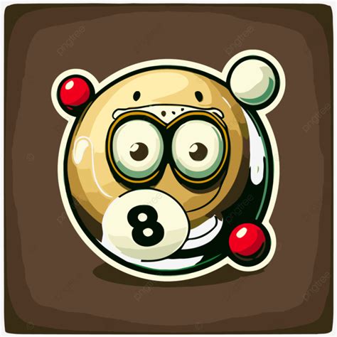 This Billiard Ball Is A Cartoon Sticker With Eyes And A Number 2