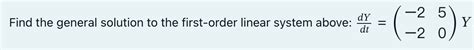 Solved Find The General Solution To The First Order Linear
