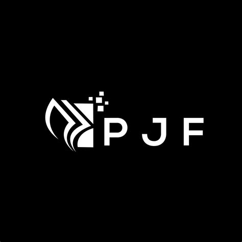 Pjf Crédito Reparar Contabilidad Logo Diseño En Negro Antecedentes Pjf Creativo Iniciales