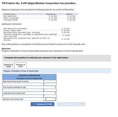 Solved TB Problem Qu 3 251 Algo Bledsoe Corporation Has Chegg Com
