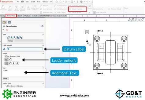 Applying Gdandt To A Drawing Using Solidworks Gdandt Basics