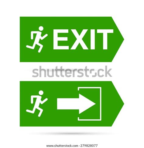 Emergency Exit Sign Running Man On Stock Vector Royalty Free Shutterstock