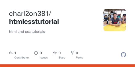 Github Charl2on381htmlcsstutorial Html And Css Tutorials