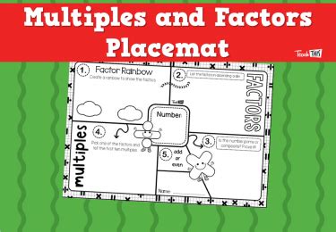 Multiples Factors And Divisibility Posters Teacher Resources And Classroom Games Teach This