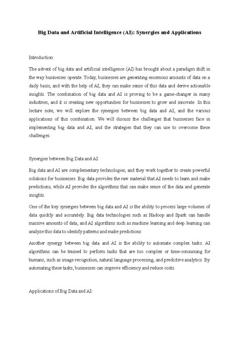 Big Data And Artificial Intelligence Ai Today Businesses Are Generating Enormous Amounts Of