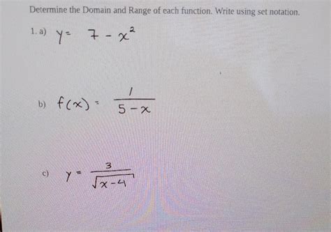 Solved Determine The Domain And Range Of Each Function Chegg