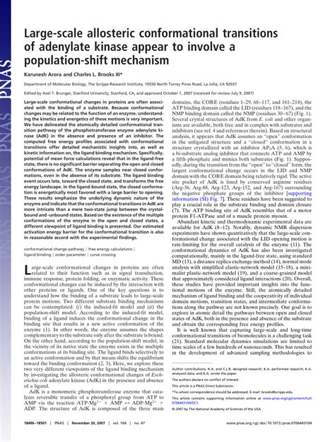 Pdf Large Scale Allosteric Conformational Transitions Of Adenylate Kinase Appear To Involve A