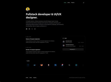 Nandhu Sathish On Linkedin Portfolio Webdevelopment Design Webdesign React Nextjs Ui