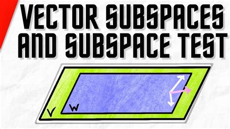 Vector Subspaces And Subspace Test Explained Linear Algebra Youtube