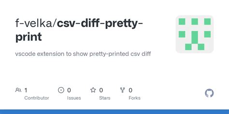 Github F Velkacsv Diff Pretty Print Vscode Extension To Show Pretty Printed Csv Diff