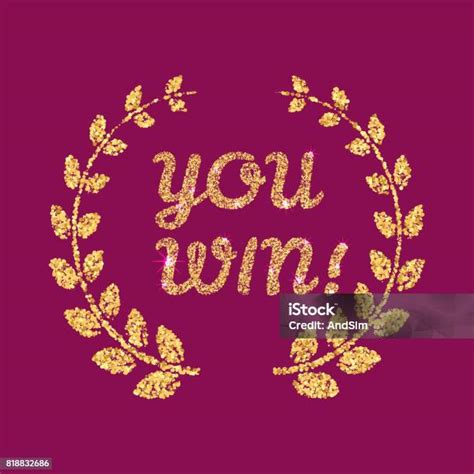 당신은 승리 월계관과 레터링 반짝 벡터 일러스트입니다 경쟁에 대한 스톡 벡터 아트 및 기타 이미지 경쟁 대회 래플 Istock