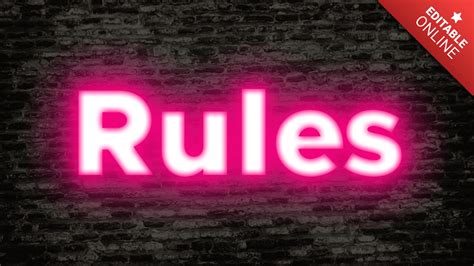 Rules Glow Pink Text Effect Generator