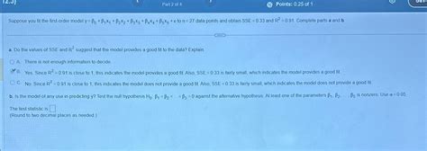 solved part 2 ﻿of 4points 0 25 ﻿of 1suppose you fit the
