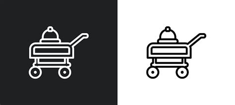 흰색과 검은색의 음식 윤곽선 아이콘이 있는 트롤리 웹 공항 모바일 앱 및 Ui에 대한 공항 터미널 컬렉션에서 음식 플랫 벡터 아이콘과 트롤리 거리에 대한 스톡 벡터 아트 및