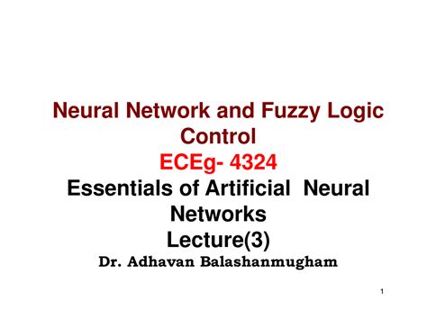 Neural Network And Fuzzy Logic Lec3 Study Neural Network And Fuzzy