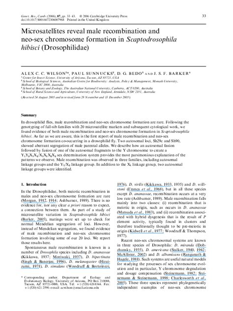 Pdf Microsatellites Reveal Male Recombination And Neo Sex Chromosome Formation In