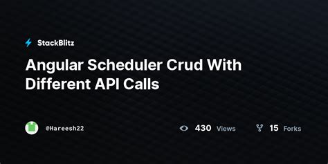 Angular Scheduler Crud With Different Api Calls Stackblitz