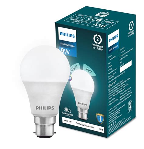 Buy Philips Multi Wattage Led Bulb 2 Wattages 9w 05w In 1 Led