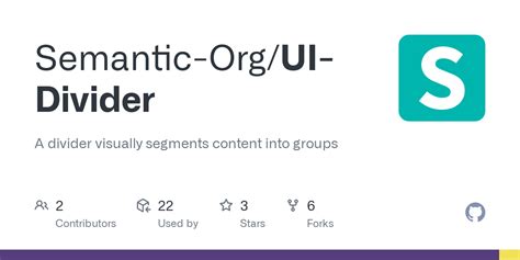 github semantic org ui divider a divider visually segments content