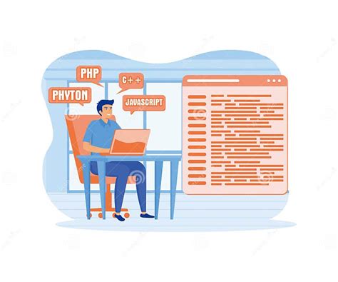 Software Engineer Sit In Chair Working On Laptop Use Programming