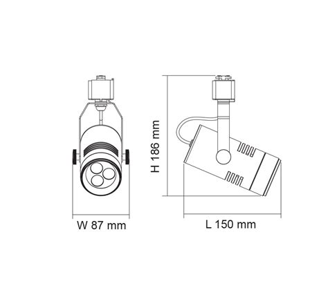 Single Circuit Spot II Wire W LED Track Light Black Tri Colour