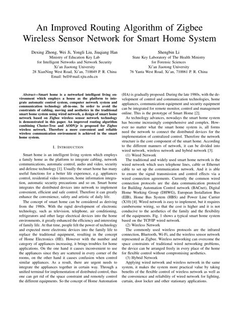 Pdf An Improved Routing Algorithm Of Zigbee Wireless Sensor Network