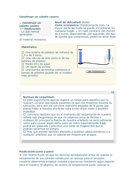 Construye Tu Propio Cohete Casero Guía Paso A Paso Para Crear Un