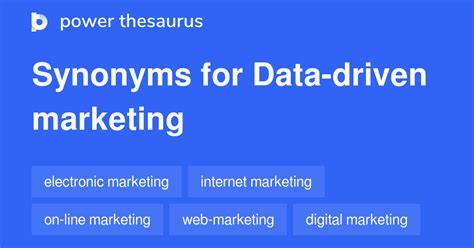 Data Driven Marketing Synonyms 76 Similar Words And Phrases