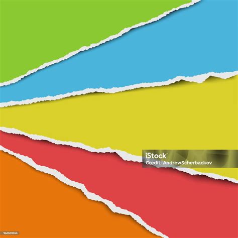 부드러운 그림자와 기타 하나 종이의 찢어진된 색된 레이어를 벡터 0명에 대한 스톡 벡터 아트 및 기타 이미지 0명 공란 공예 Istock