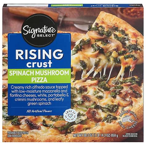 Signature Select Pizza Rising Crust Spinach And Mushroom Frozen 30 3 Oz