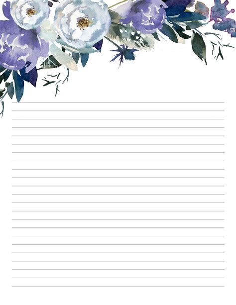 Printable Themed Lined Writing Paper 8 X 11 Lined Paper Printable