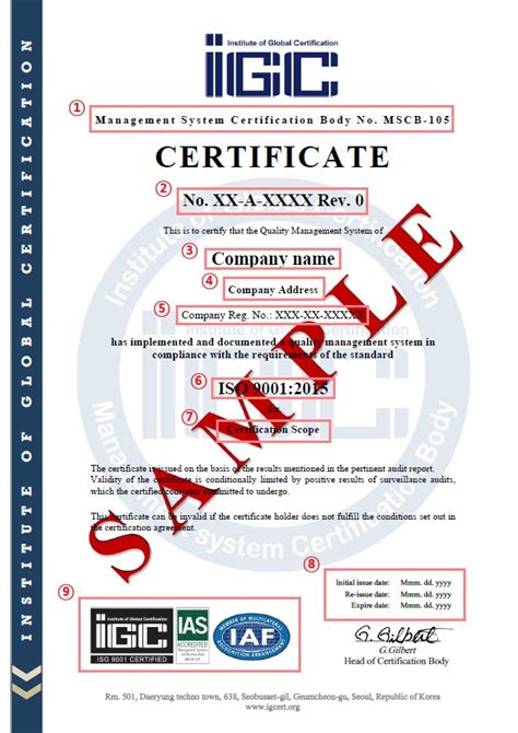 Certificate Items And Method Of Certificate Verification Resources Igc Co Ltd