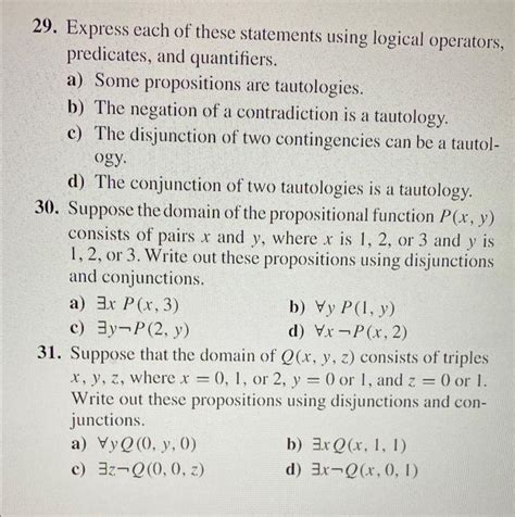 Solved 29 Express Each Of These Statements Using Logical