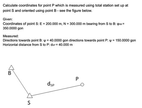 Solved Calculate Coordinates For Point P Which Is Measured Chegg Com