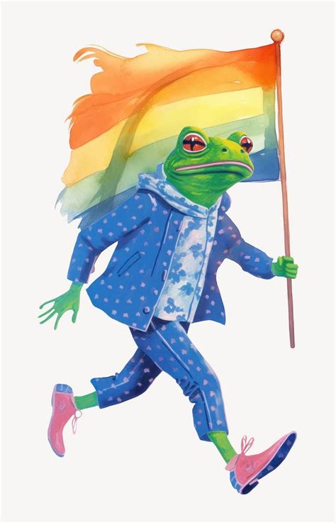 Frog Character Holding LGBTQ Flag Premium Photo Illustration Rawpixel