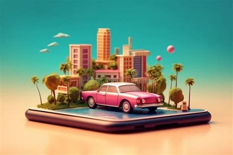 Mobile Gps Travel Phone Position Map Location Point Direction Navigation Generative Ai Stock