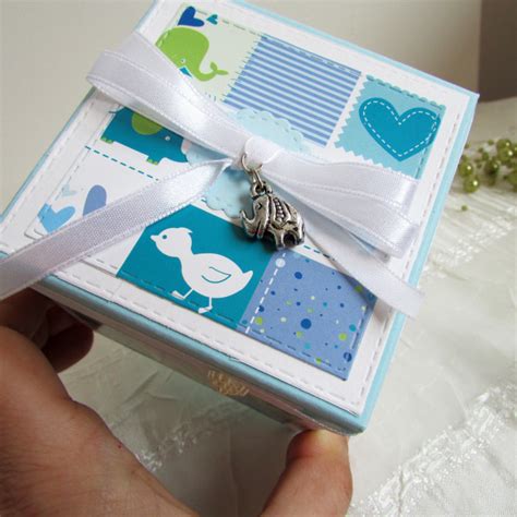 Бебешка картичка кутийка за новородено момче Handmastersbg