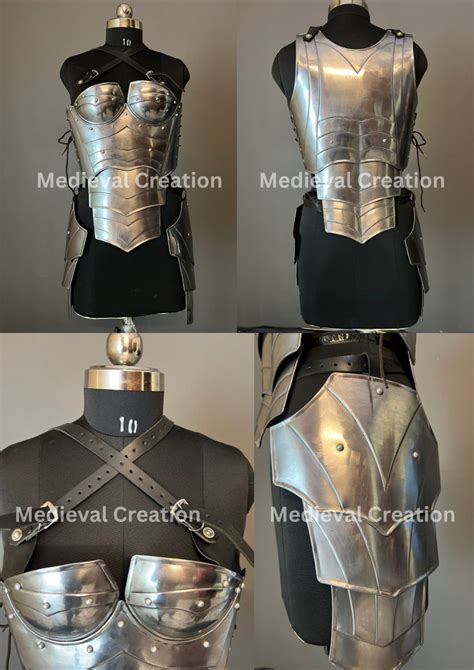 Medieval Knight Armor Fantasy Female Chest And Tesset Armor Sca