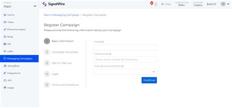 Registration Signalwire Developer Portal