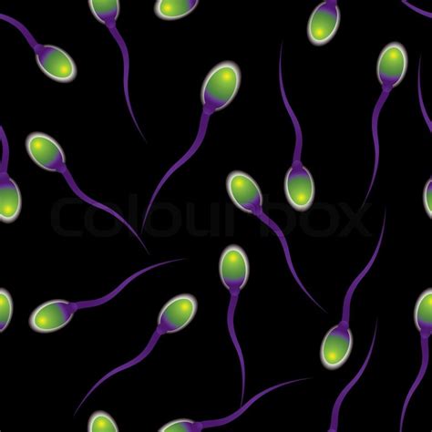 Sperm Seamless Background Repeating Tile In Purple And Black Stock