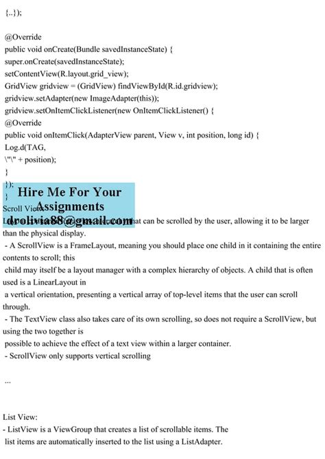 Grid View Gridview Is A Viewgroup That Displays Items In A Two Dpdf
