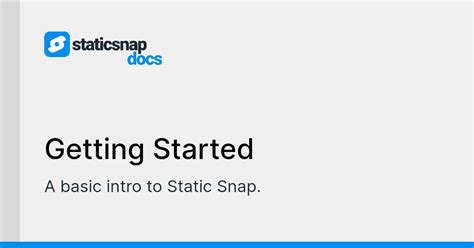 getting started docs