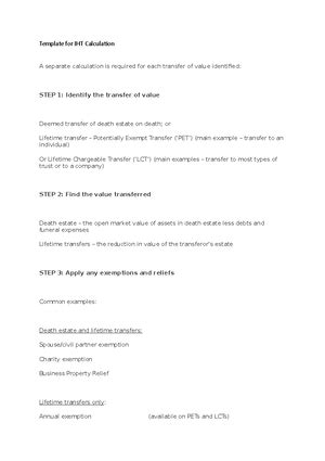 IPP IHT Exemplar 2 Inheritance Tax Exemplar Linklaters Studocu