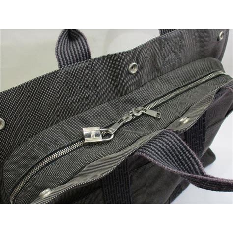 【中古】hermes エールライン トートmm ハンドバッグ キャンバス グレー系 2000049257600100ジャングルジャングル