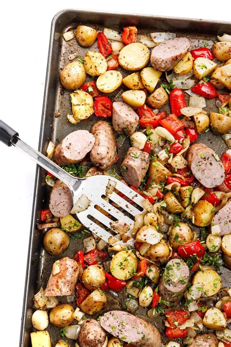 Sheet Pan Sausage Peppers And Potatoes The Lemon Bowl®