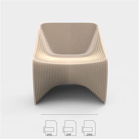 Club Chair • Router Cut Files • Cnc Files For Cutting• Vector Files • Dxf • Dwg • Svg • Pdf