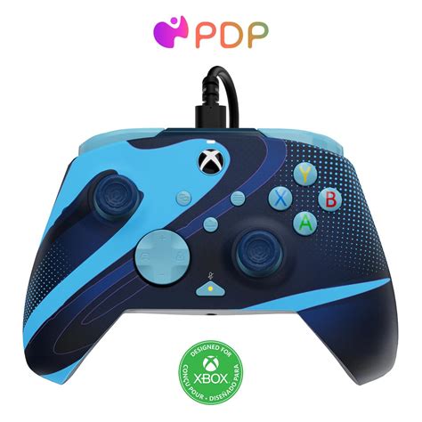 PDP REMATCH GLOW Advanced Wired Controller Blue Tide For Xbox Series X